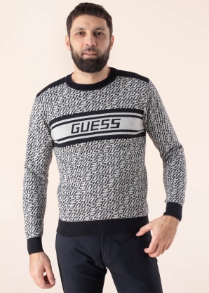 Guess kampsun Palmer, Must, Hall, Värviline/mustriline | WEEKEND